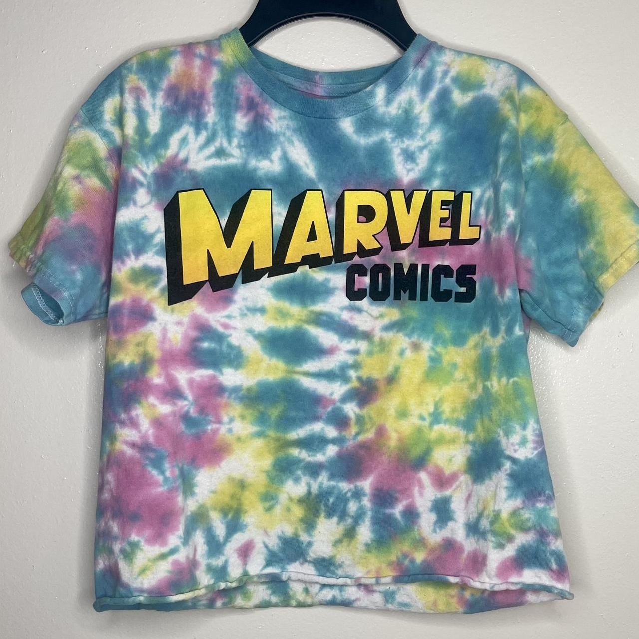 Colorful Marvel Comics Crop Top🦸🏾‍♂️🔌 100% Cotton ☁️ Size... - Depop