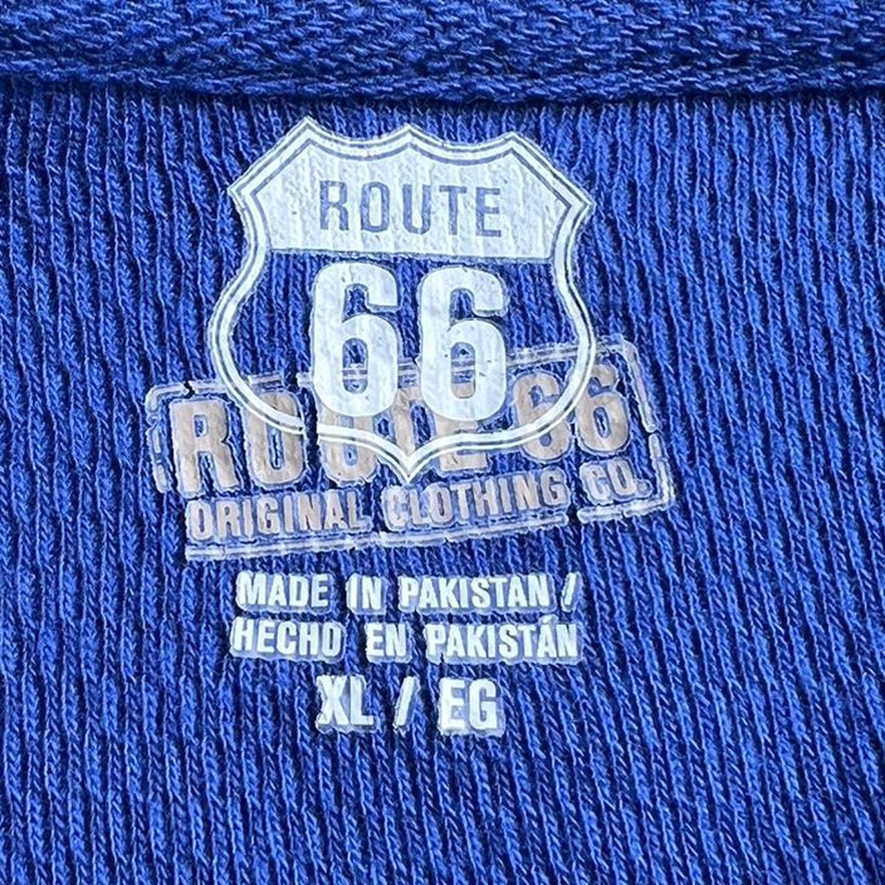 Y2k Route 66 Flying Skull Thermal Grunge Print Size... - Depop