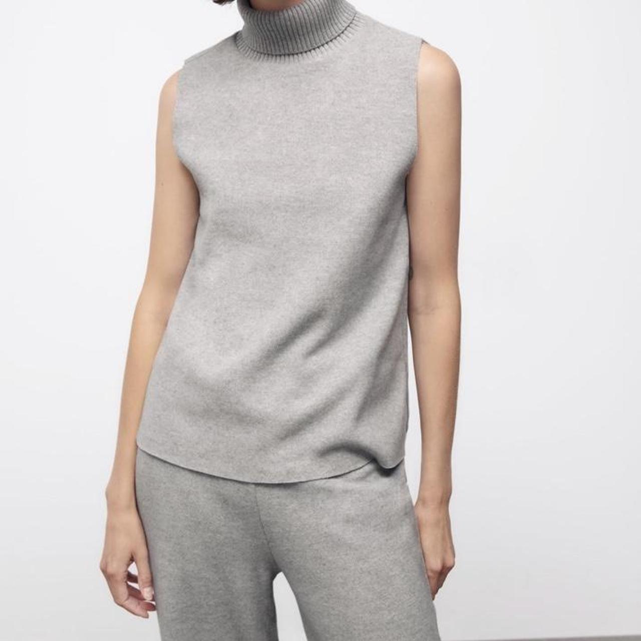 Zara Women's Grey Top | Depop