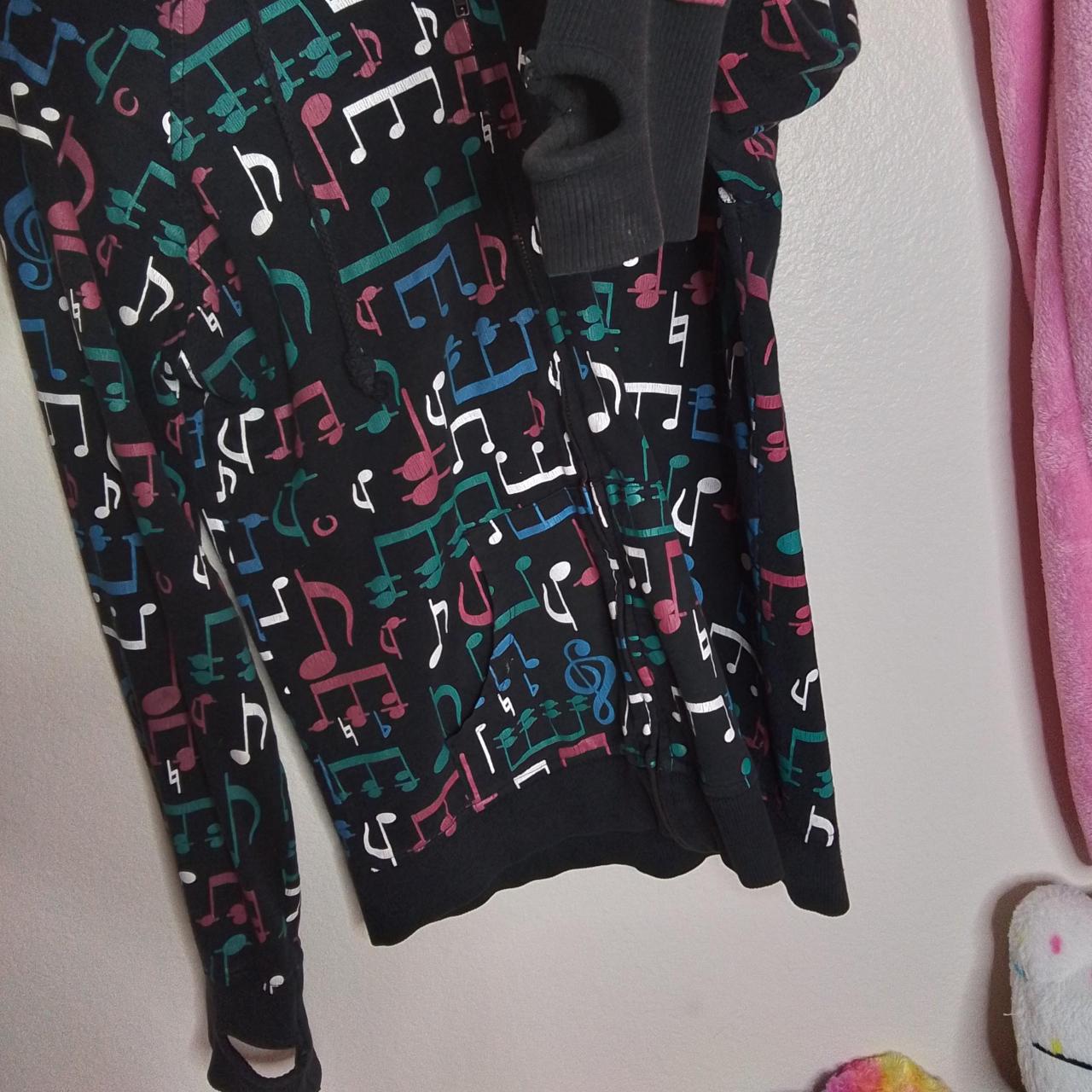 Music note all over print jacket with thumbholes ... - Depop