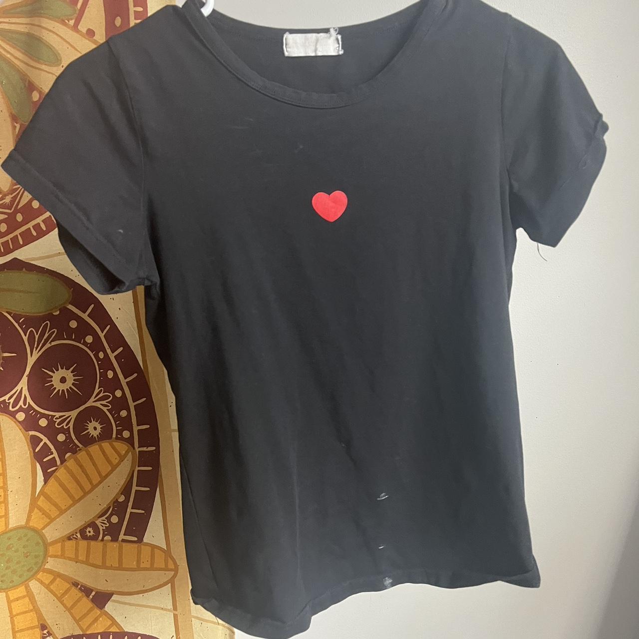 baby tee -cute red heart -would be adorable... - Depop