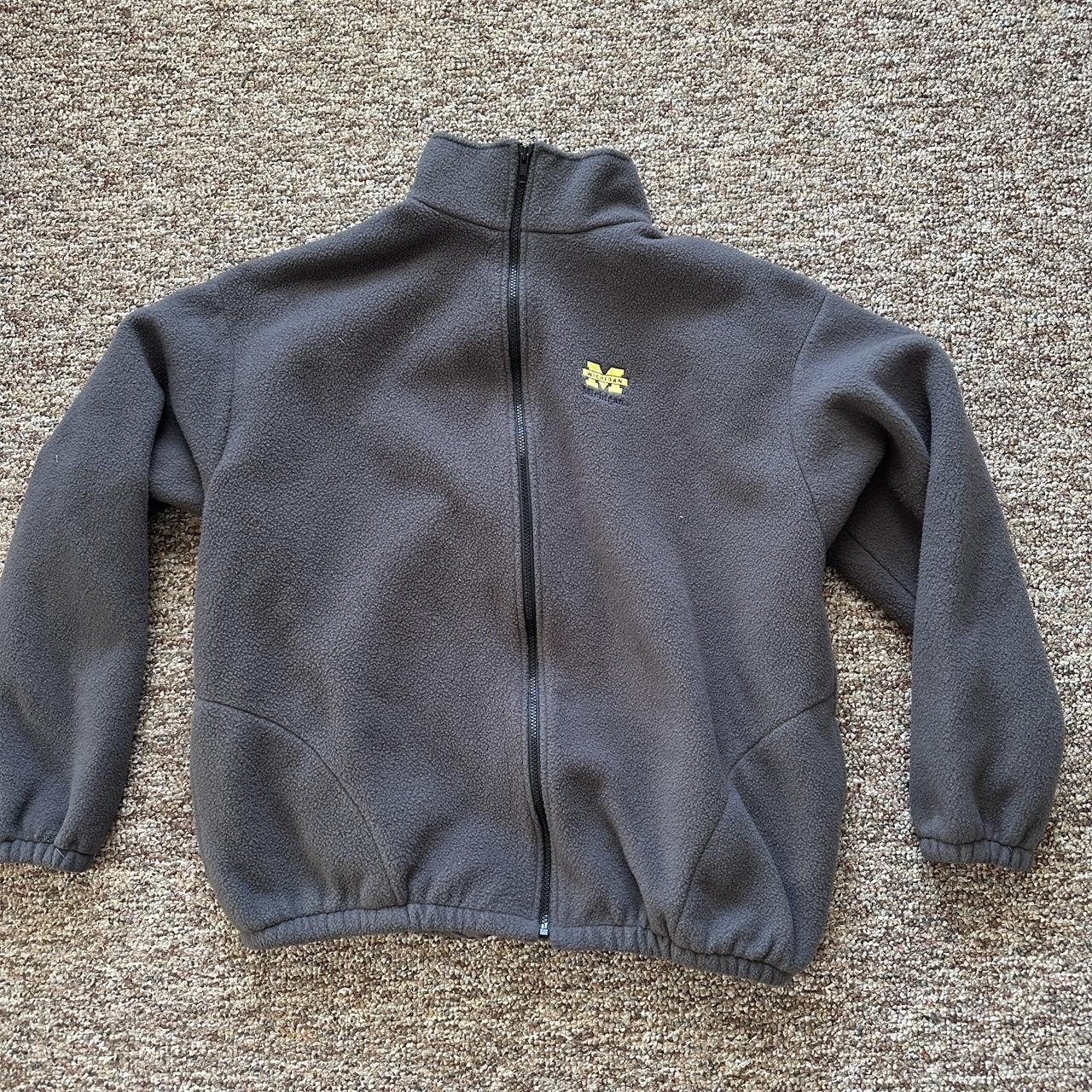 Vintage University of Michigan Embroiled Fleece... - Depop
