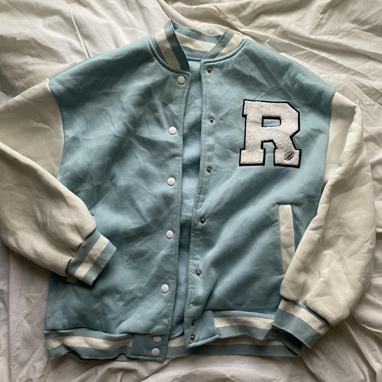 Shein letter, R jacket. One of the sleeves is... - Depop