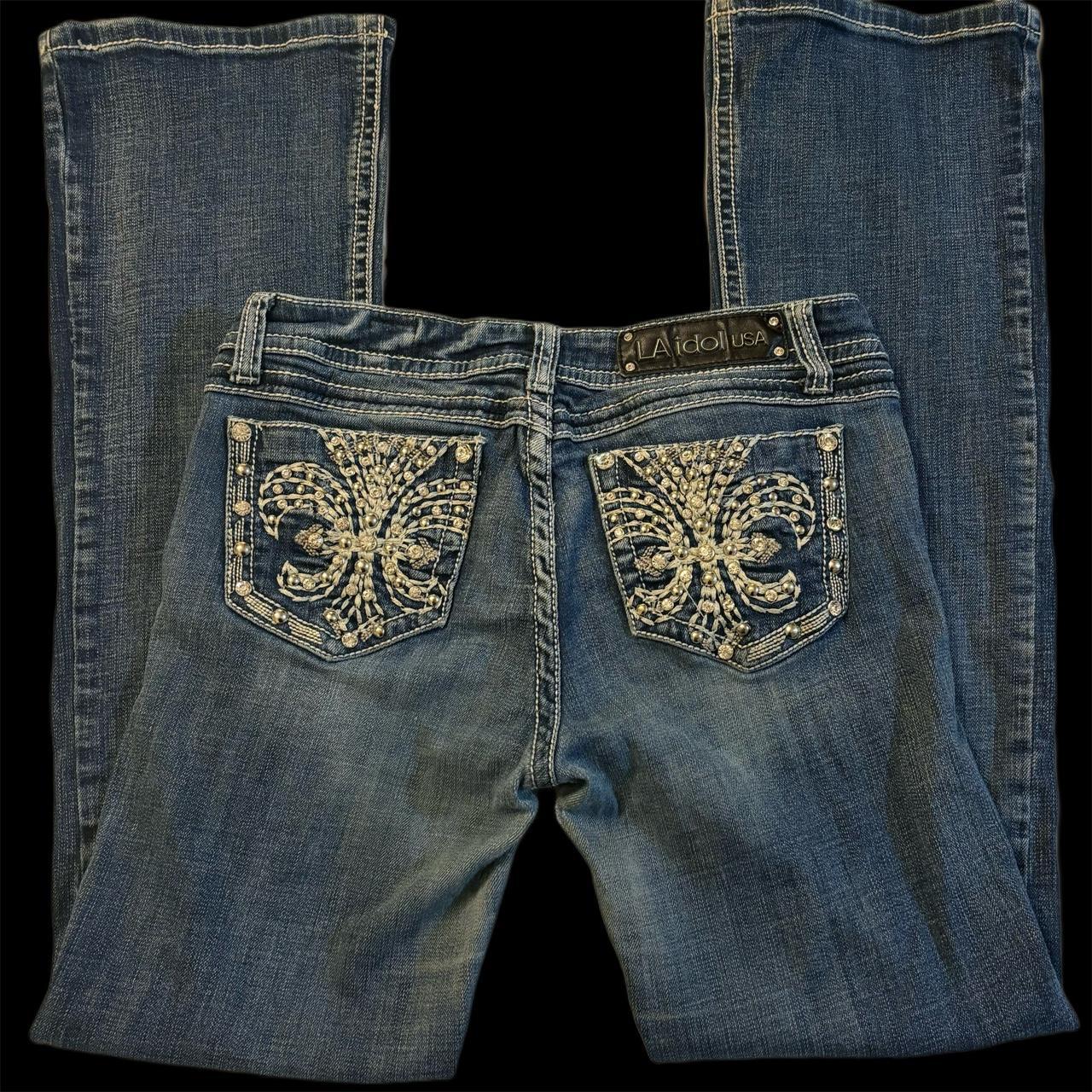 LA idol USA bedazzled pocket jeans Need... - Depop