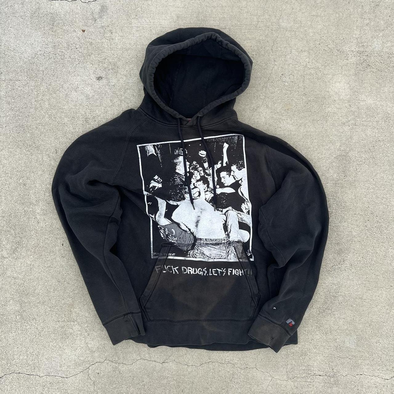 Russel Athletic punk rock hoodie -flex your head... - Depop