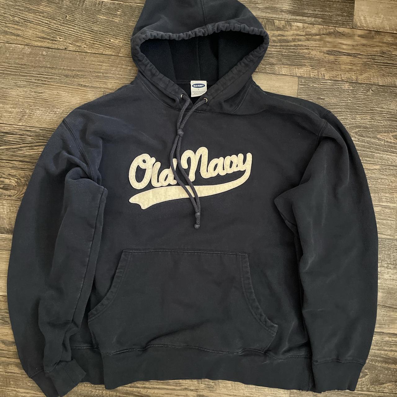 Vintage classic logo old navy hoodie nicely faded... - Depop