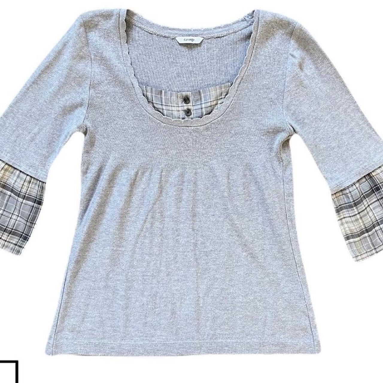 Adorable check shirt two in one layered babydoll top... - Depop