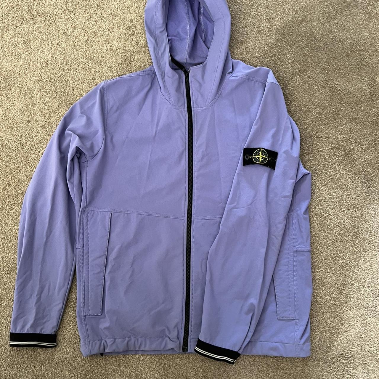 Stone Island soft shell jacket in purple XXL but... - Depop