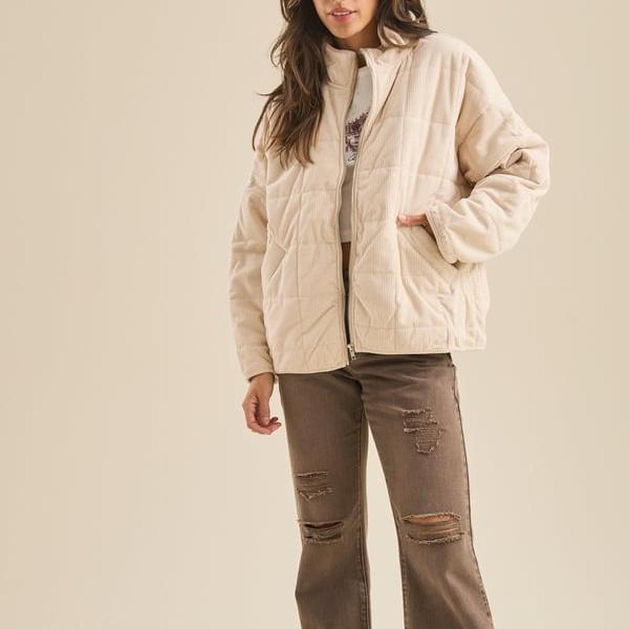 Altar’d State Kinsey Quilted Jacket Cream Size... - Depop