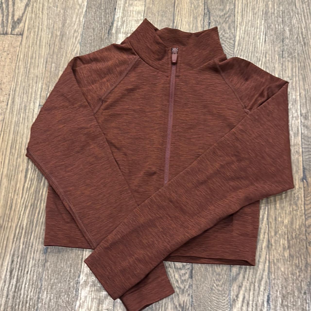 Alphalete Women's Brown and Red Sweatshirt | Depop