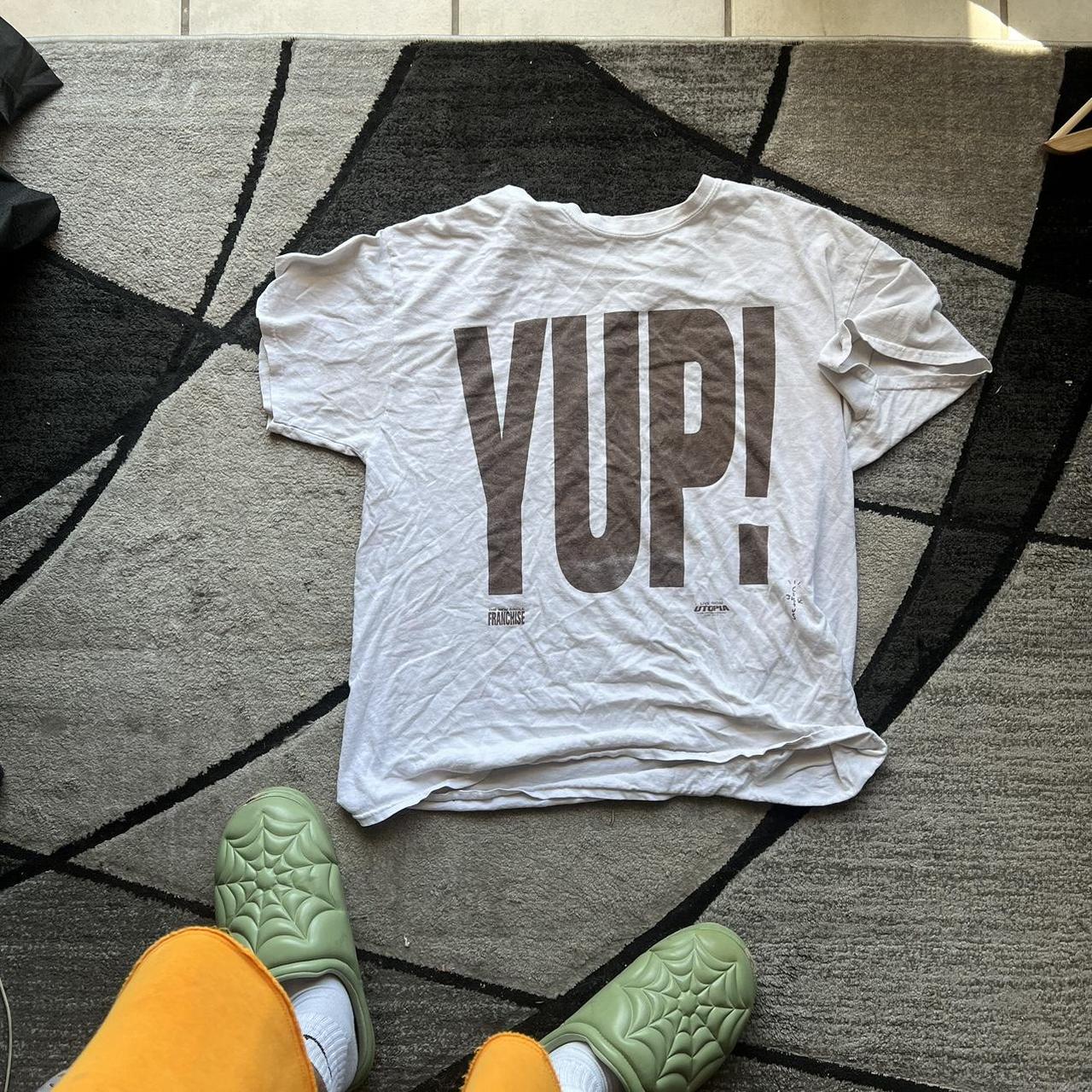 “YUP” tee ( slight fading” - Depop