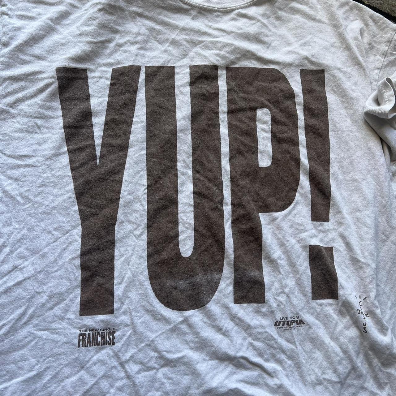 “YUP” tee ( slight fading” - Depop