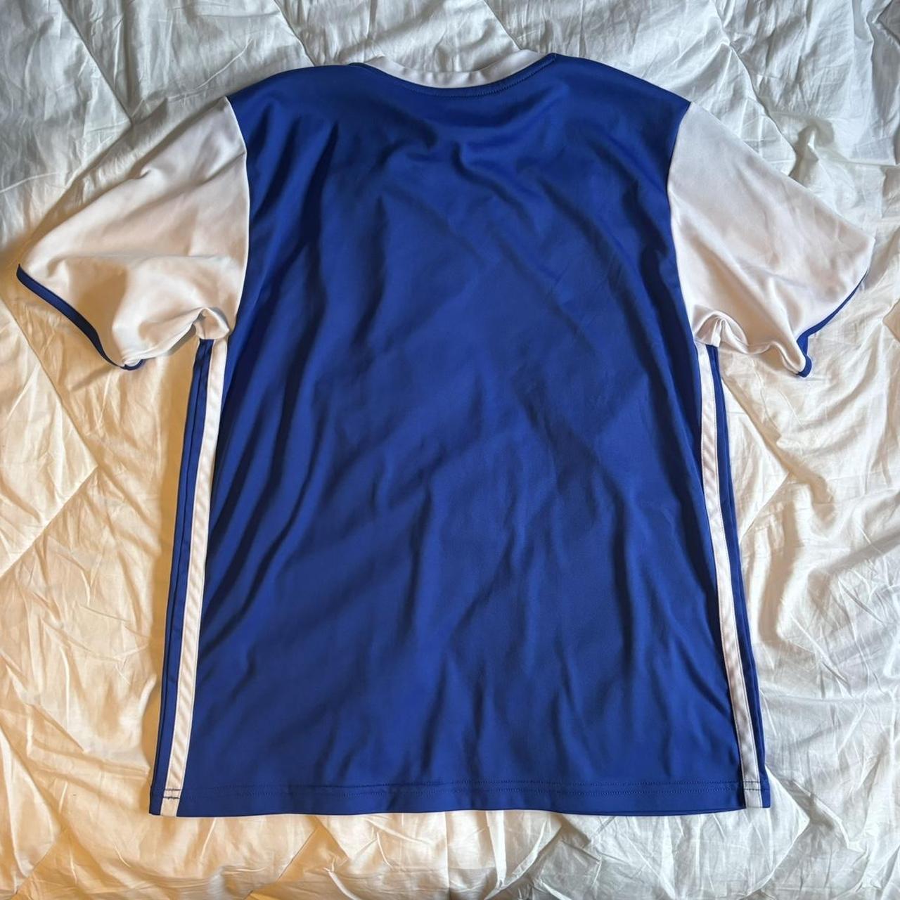 France Tee Blue ringer t shirt with white contrast... - Depop