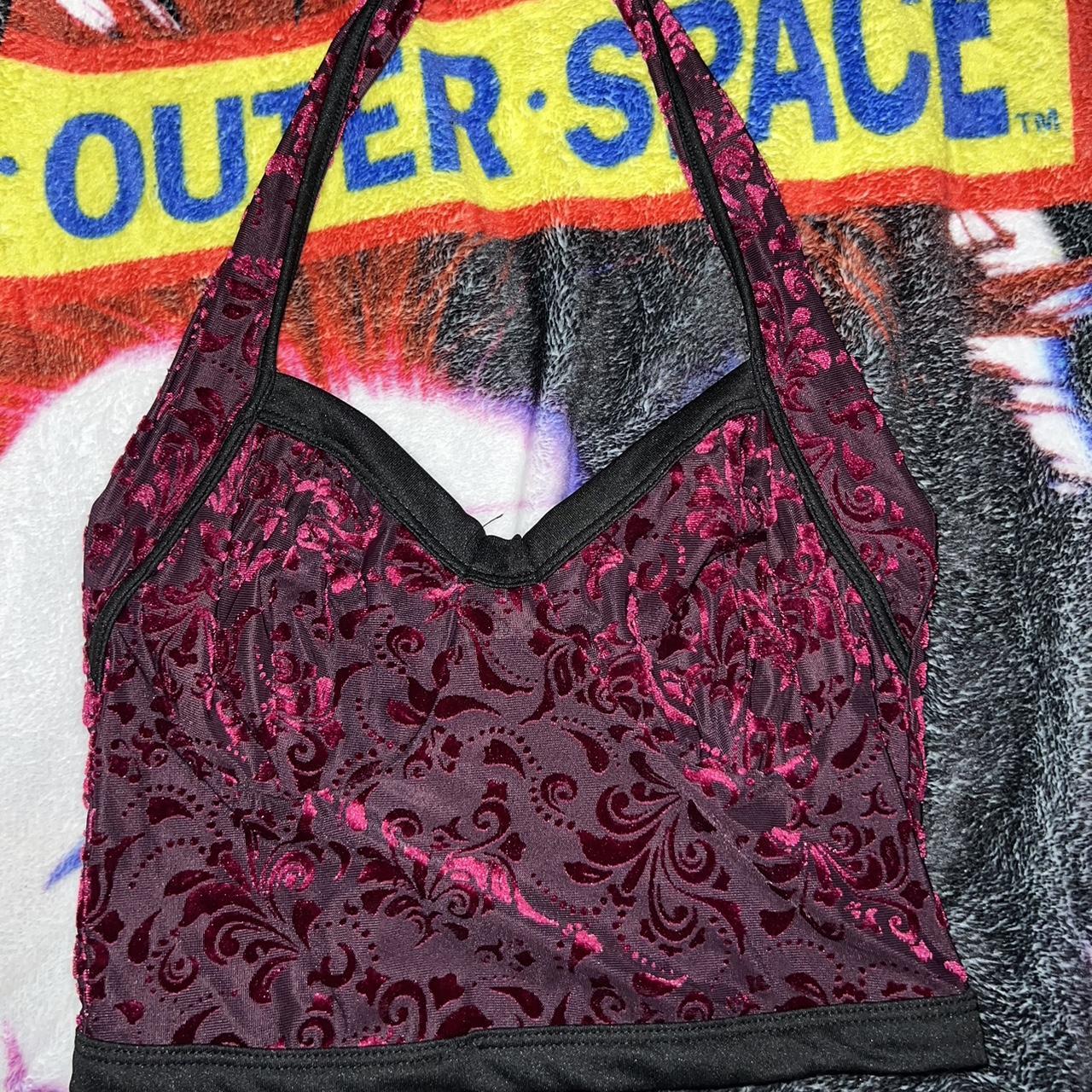 Womens Black And Red Crop Top Depop