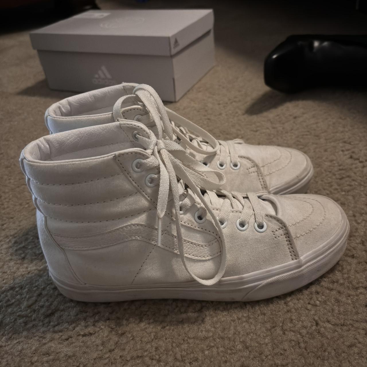 High top white vans size 8.5 women - Depop