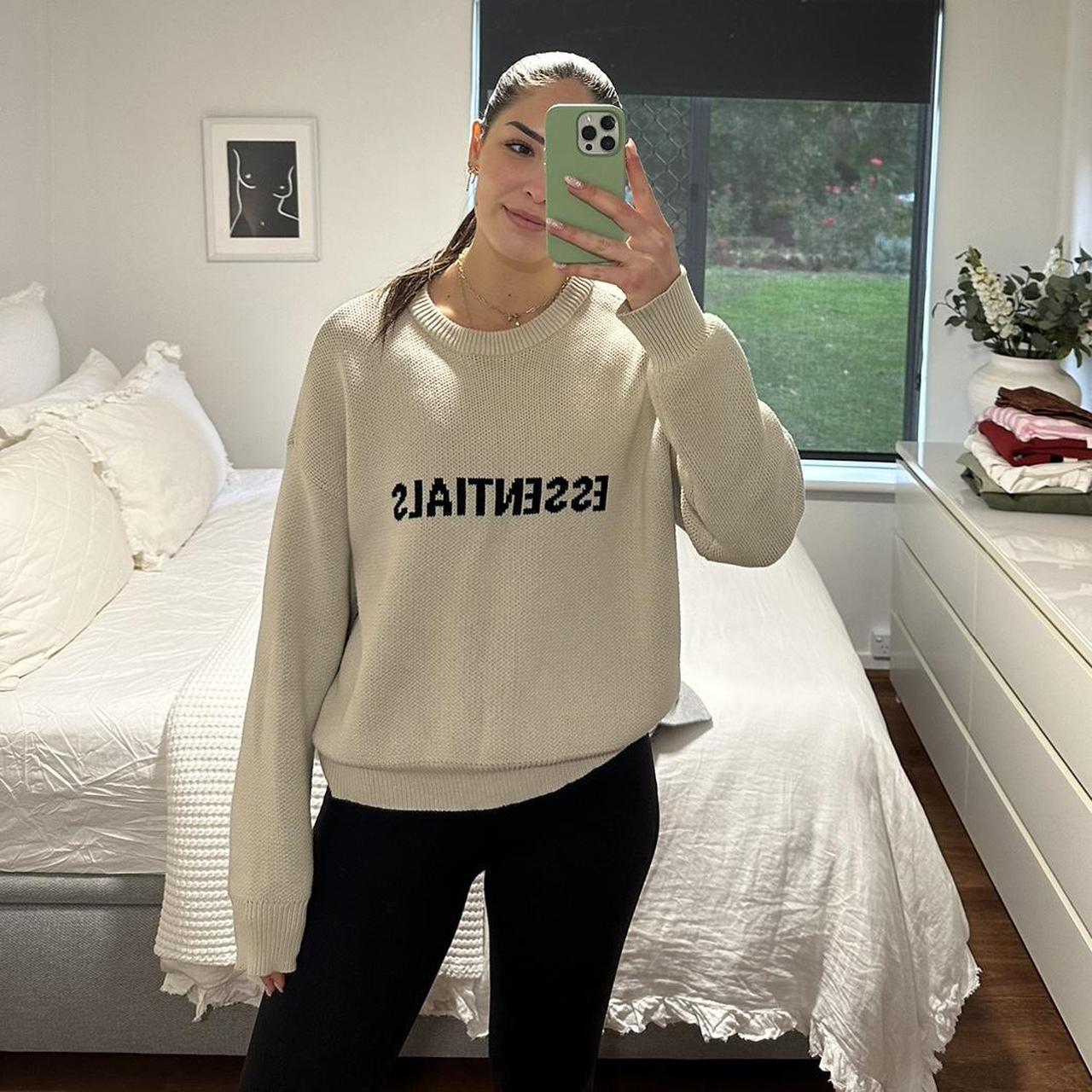 Fear of god essentials knit in moss - size small -... - Depop