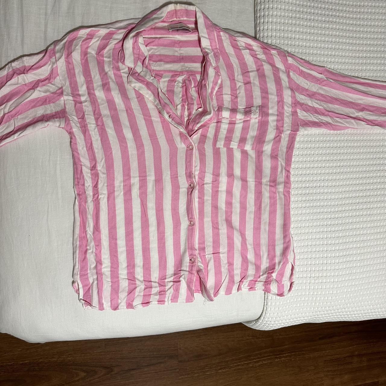 Peter Alexander pink striped pyjamas - size medium... - Depop