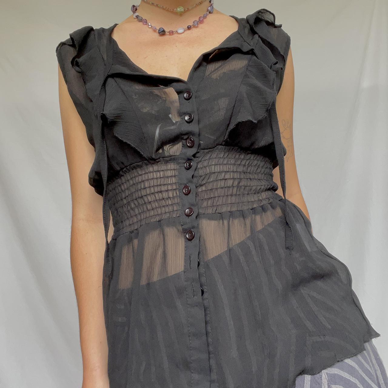 Sweet sheer floaty fairy tank top Size 10 shown on... | Depop