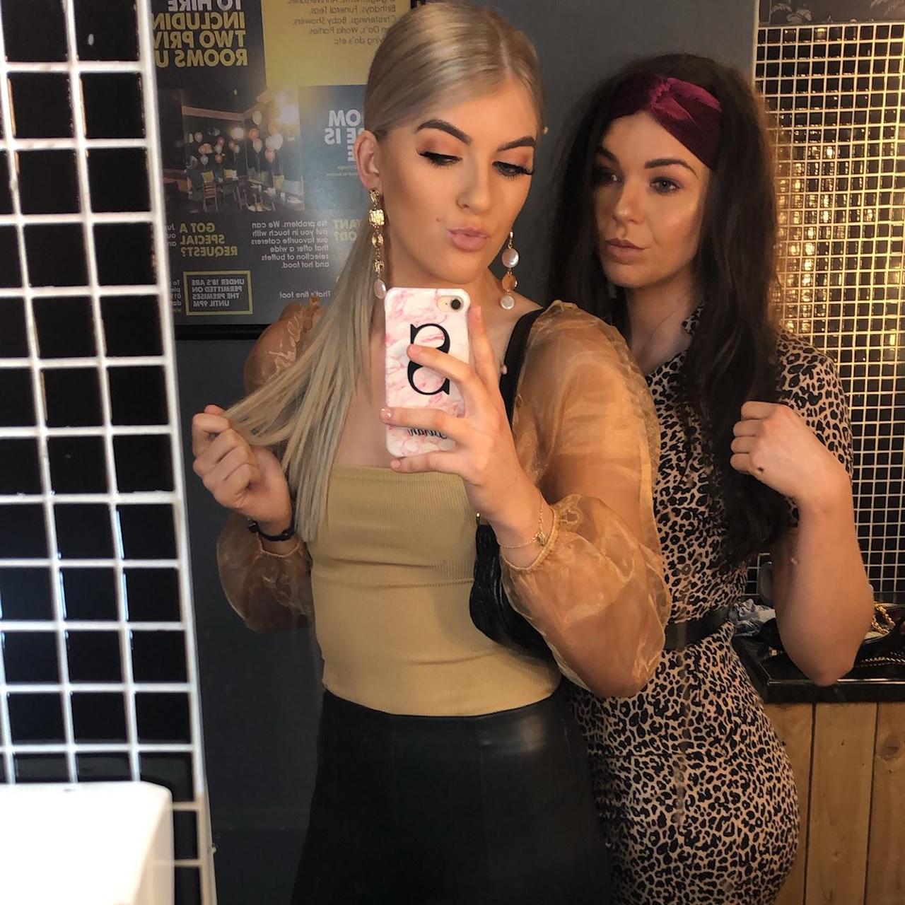 New Look gold top size 10 worn once. Mesh balloon... - Depop