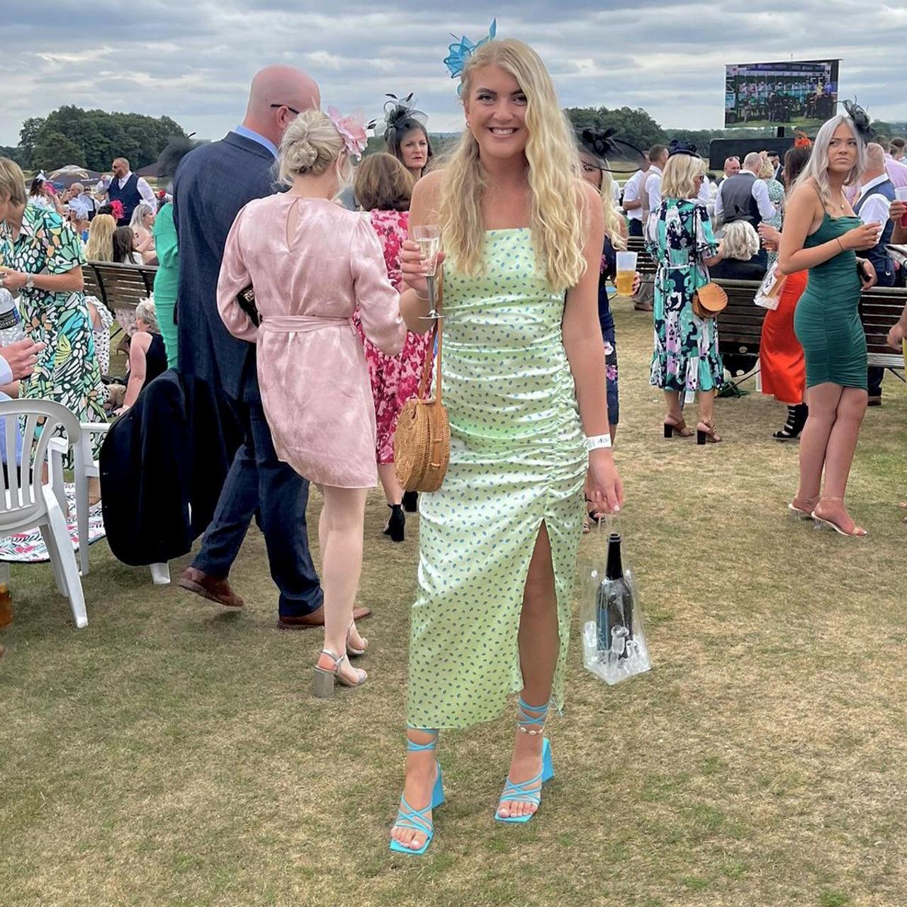 Zara silk maxi dress Size medium. Worn once for the... - Depop