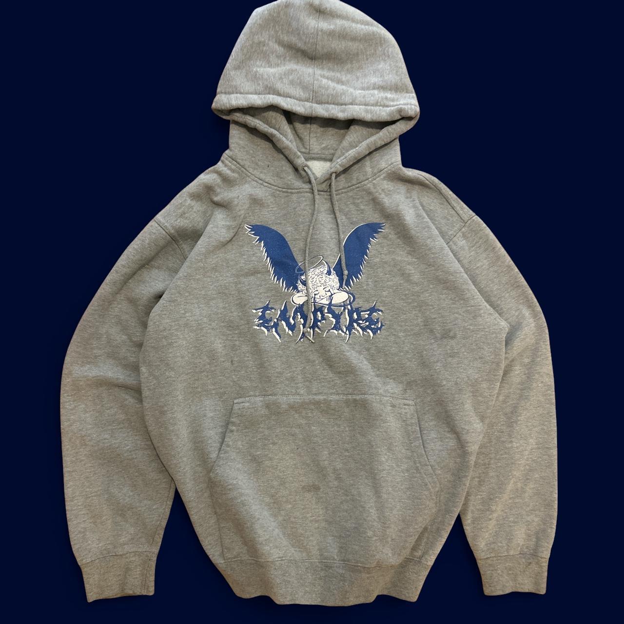Empyre Angel Tears Grey Hoodie size-large minor... | Depop