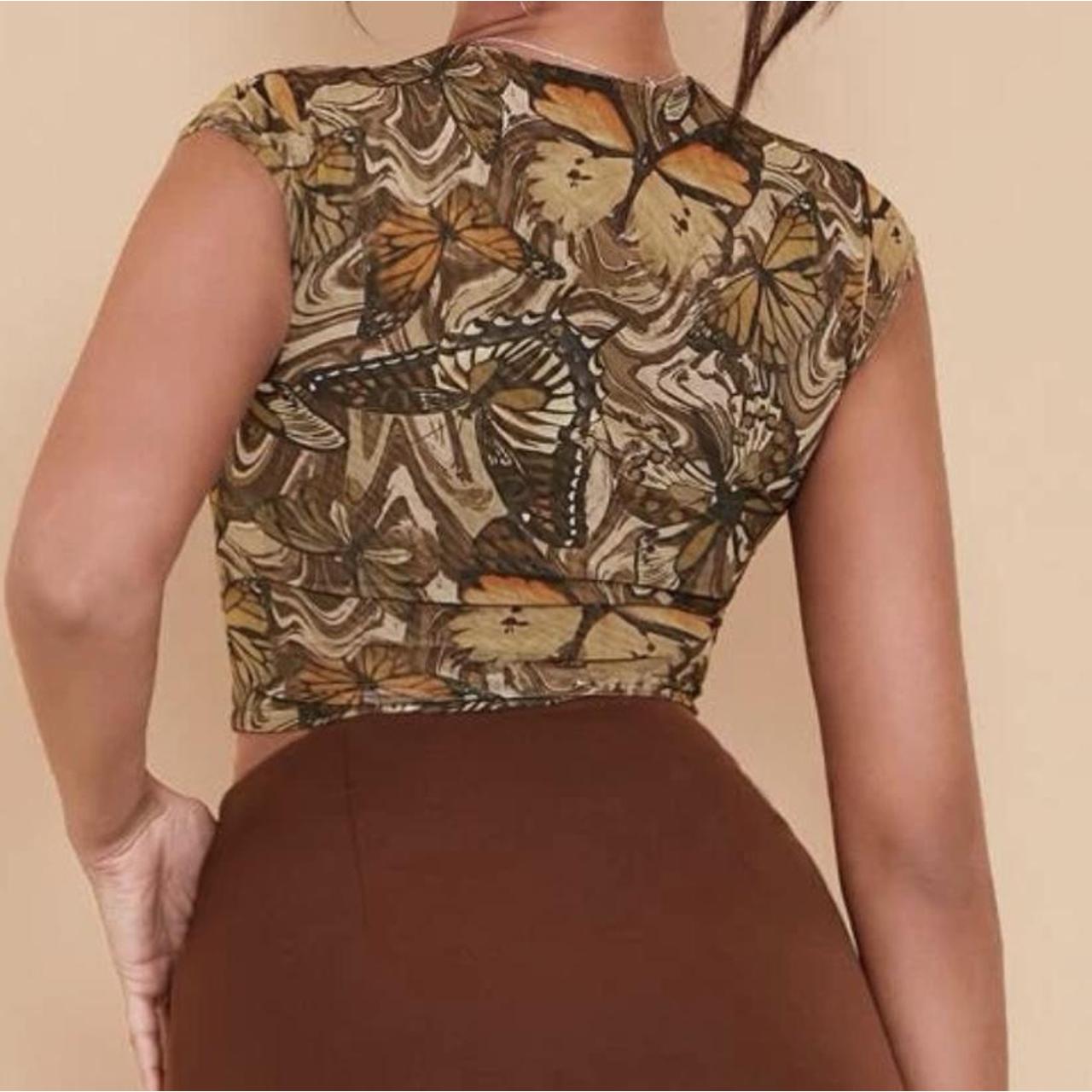 Butterfly mesh top #butterfly #croptop #mesh #y2k - Depop