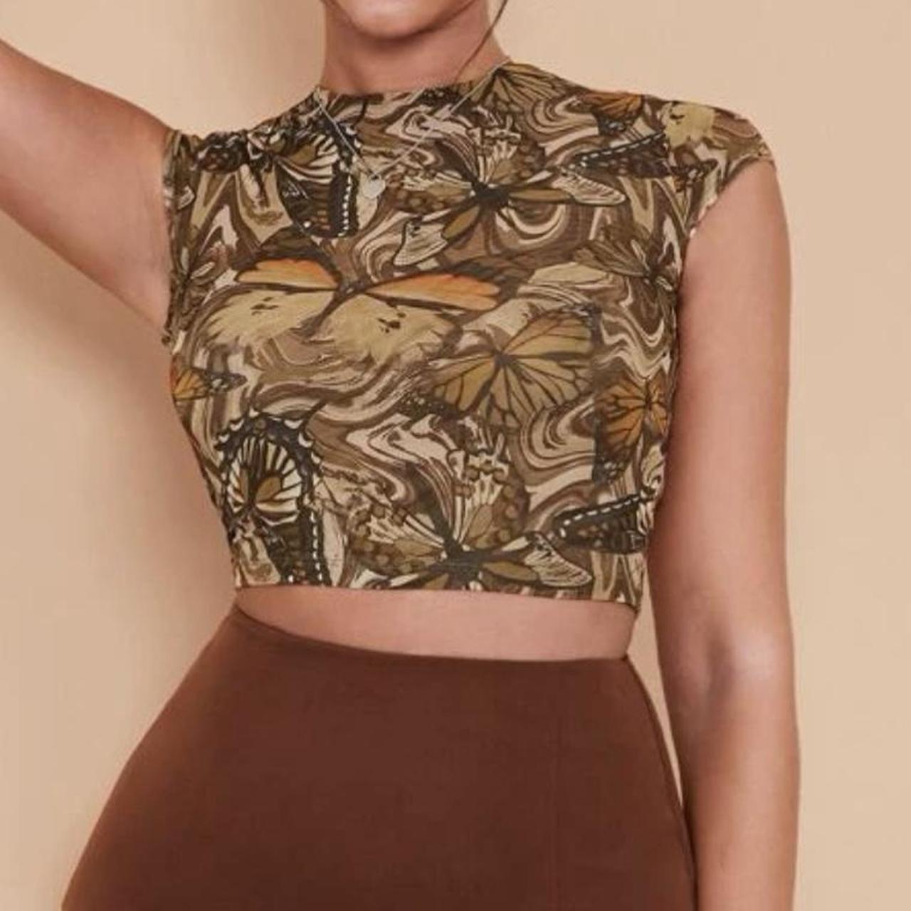 Butterfly mesh top #butterfly #croptop #mesh #y2k - Depop