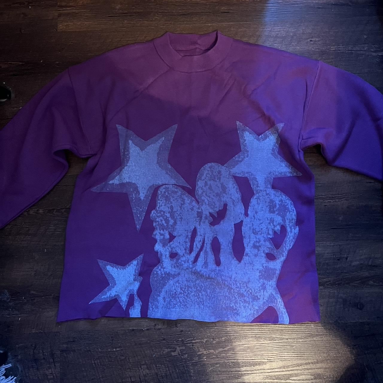 purple star sweater M-L (pretty baggy) - Depop