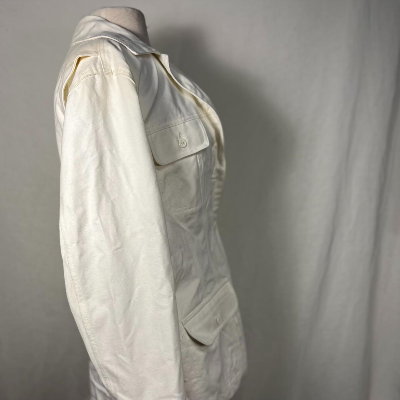 Faconnable Medium White Button-up Jacket with Breast... - Depop