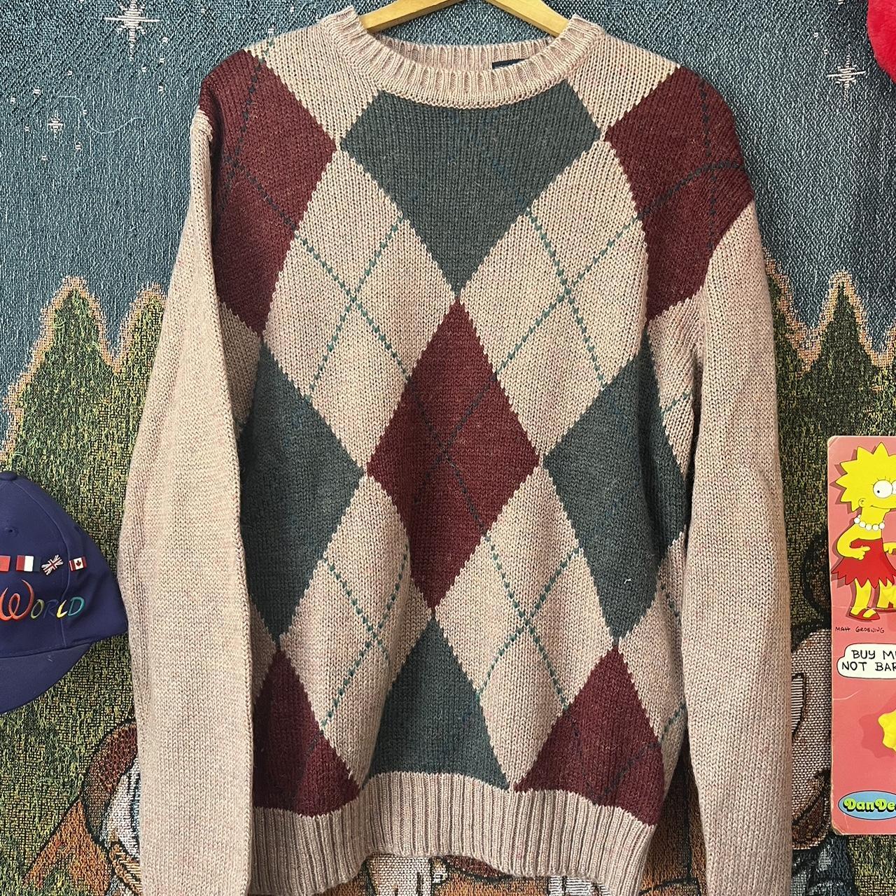 DG Garrison diamond sweater Medium 88% acrylic, 10%... - Depop