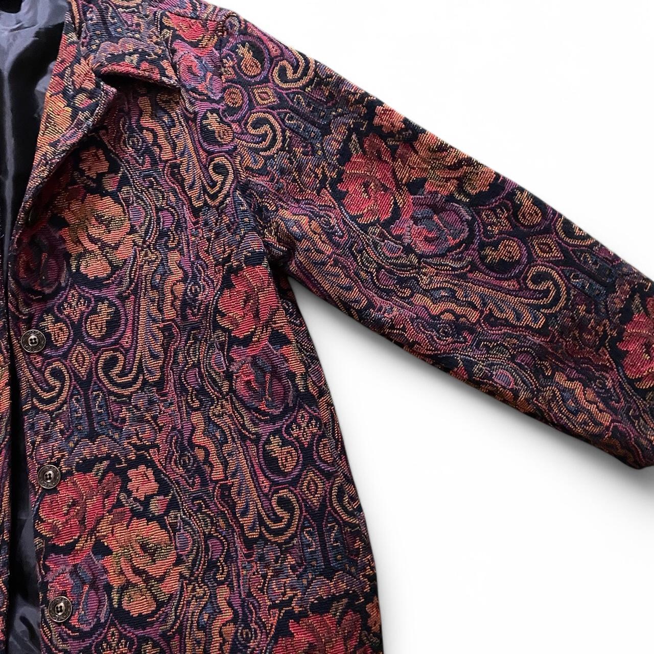 Rainbow paisley print jacket with a retro vibe, with... | Depop