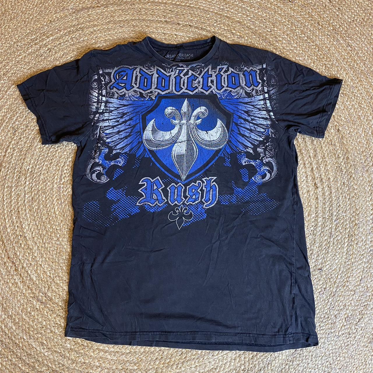 Addiction Rush Skull and Wings Tshirt Measurments... - Depop