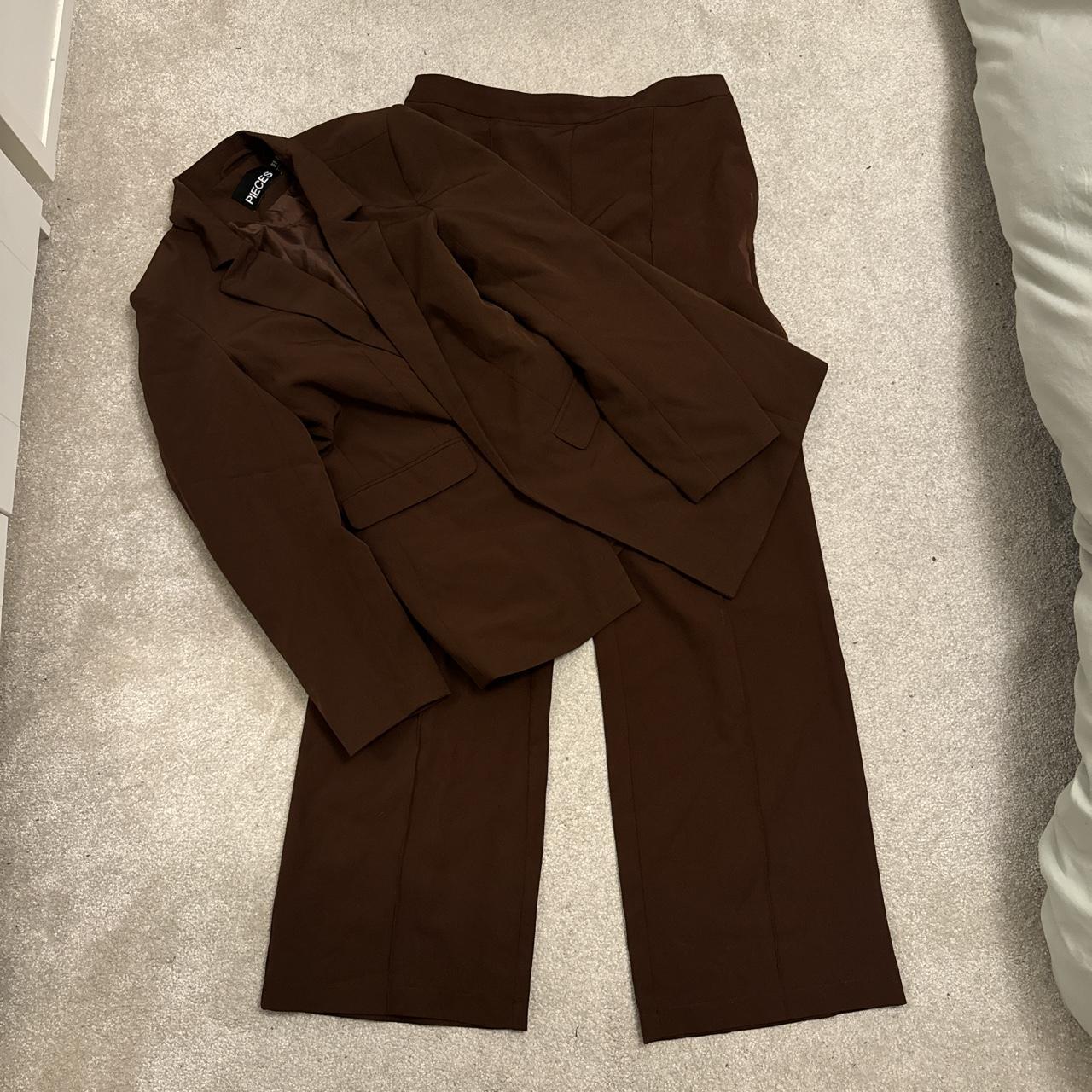 brown Asos women’s suit set - Depop