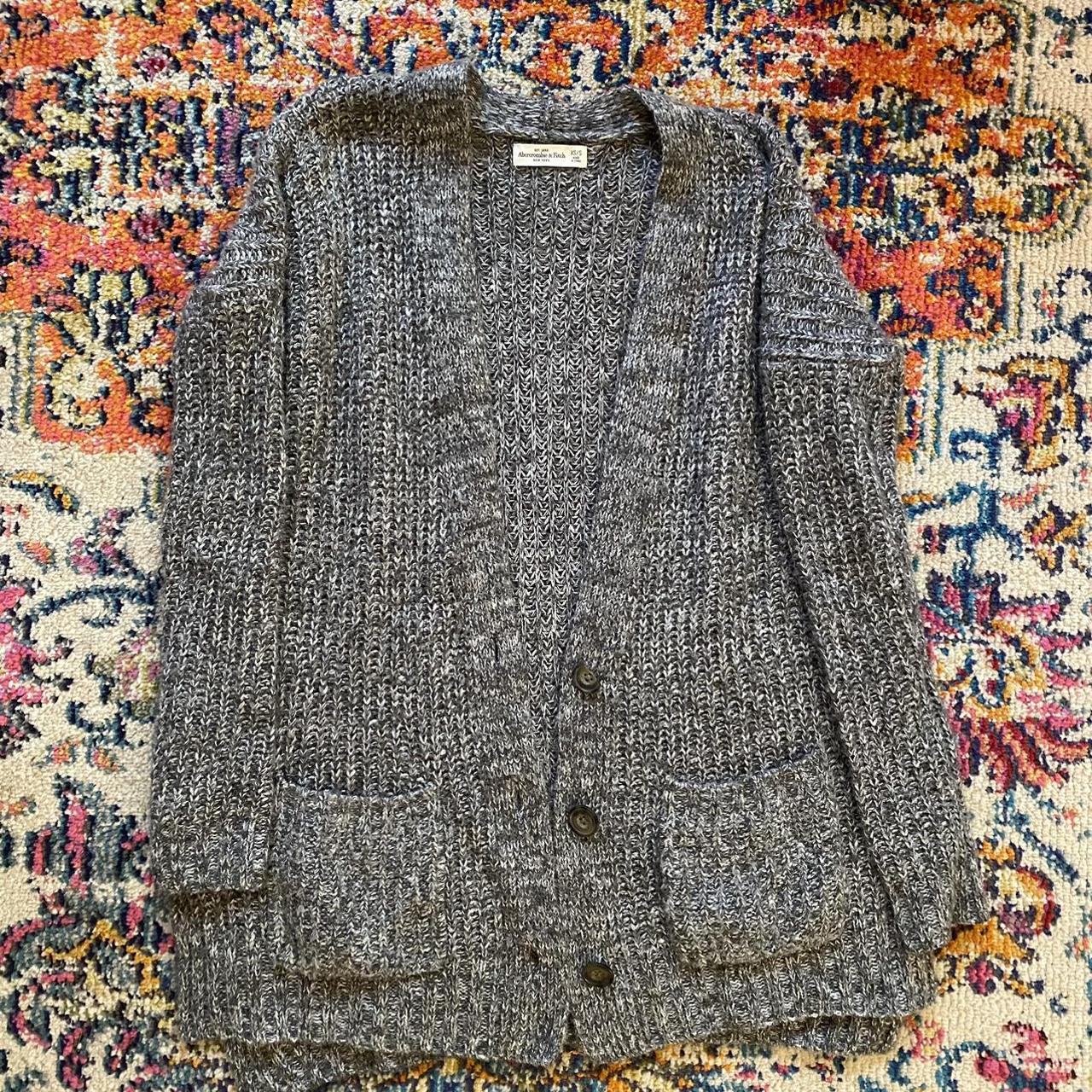 ABERCROMBIE CARDIGAN free shipping!! grey open... - Depop