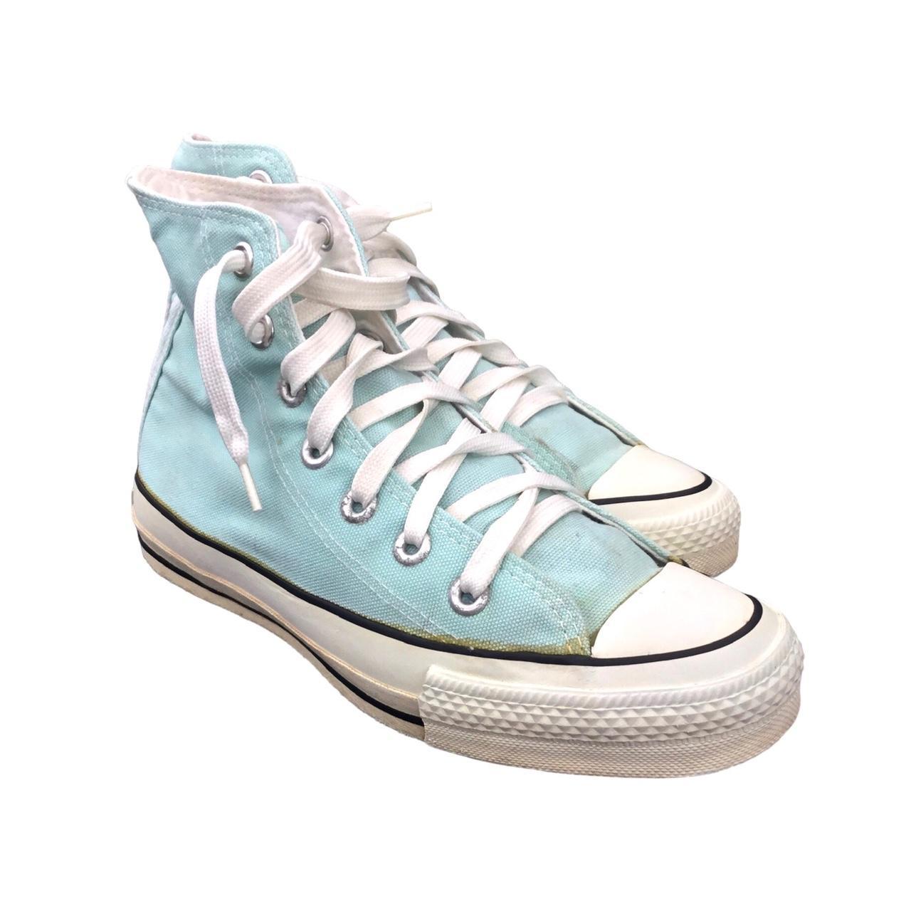 Vintage 90s Converse All Star hi tops trainers. UK... - Depop