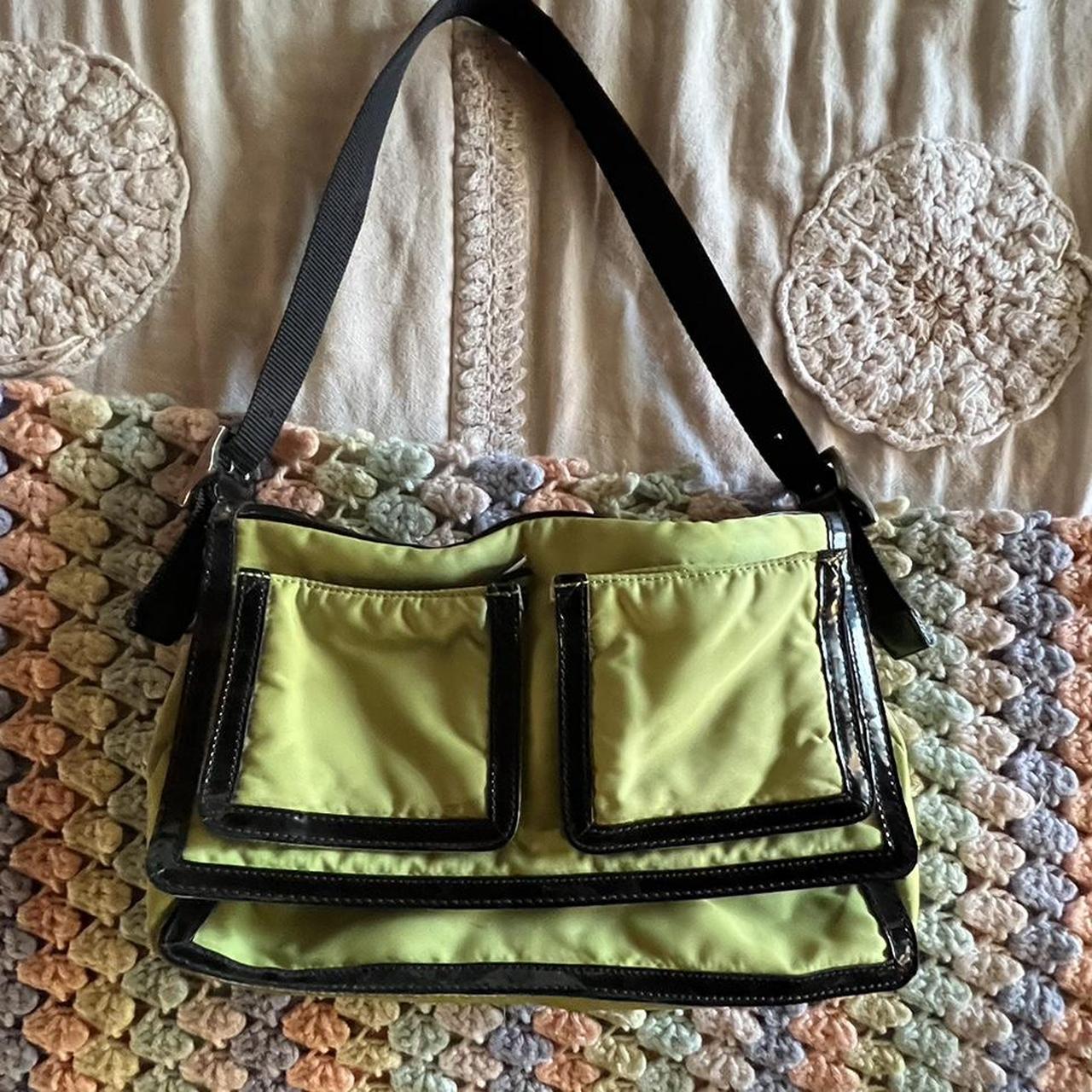 cool lime green nine west nylon shoulder bag! - Depop