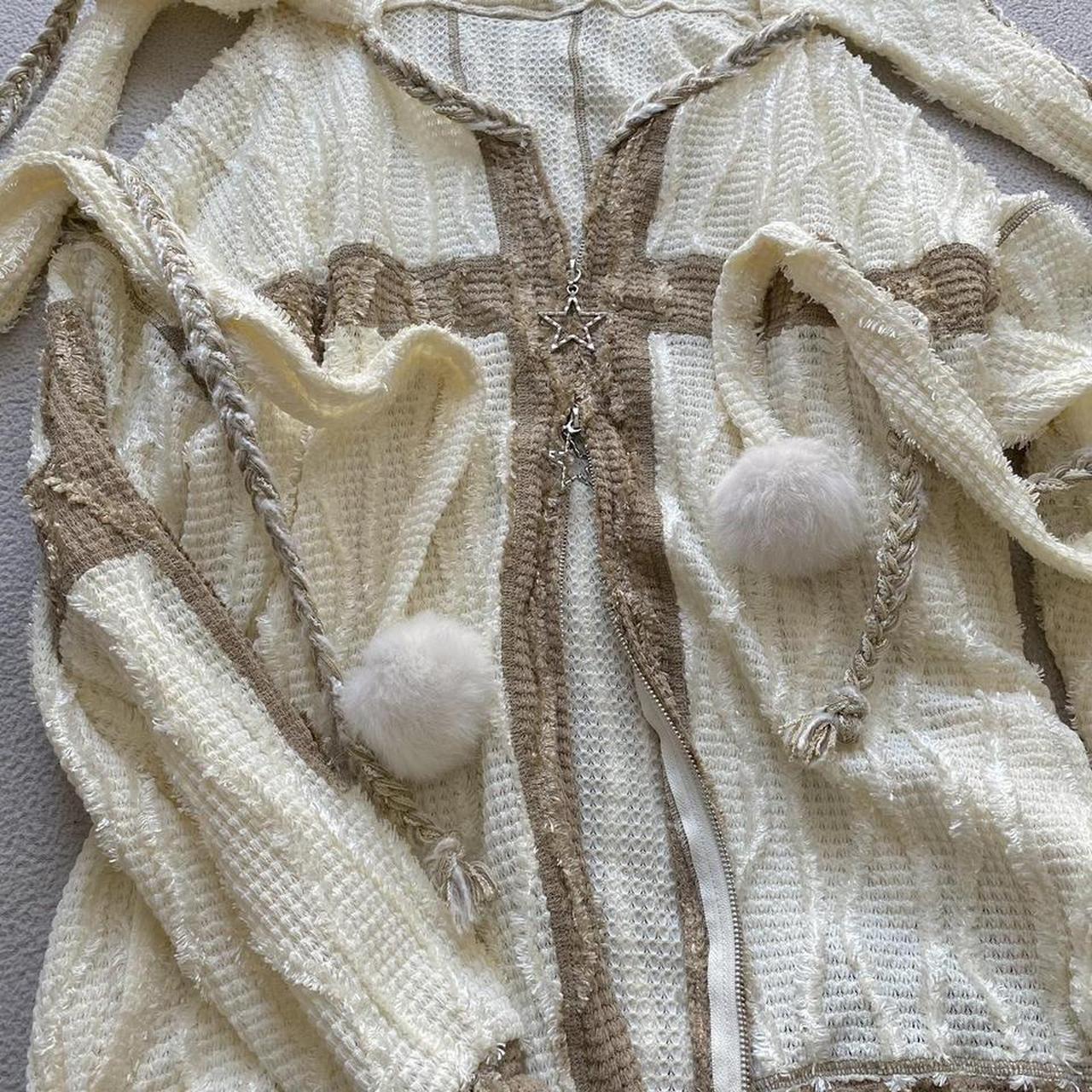 unreal chinese designer cross design knit with wrap... - Depop