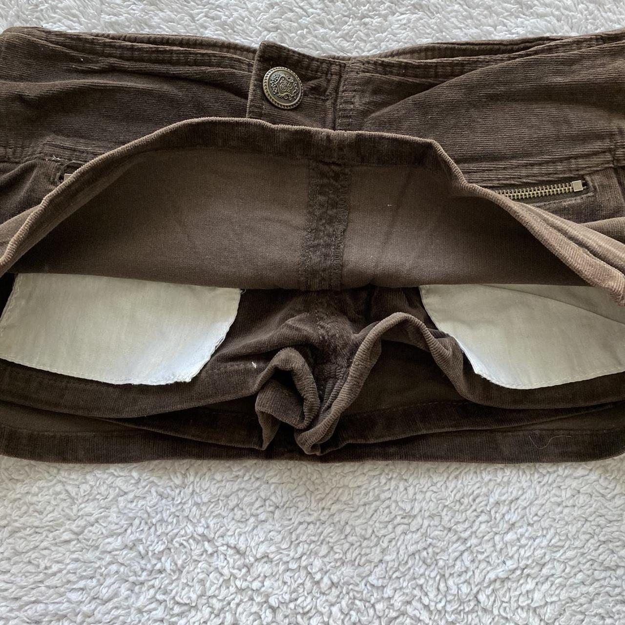 japanese 00s low rise micro mini brown buckle skirt... - Depop