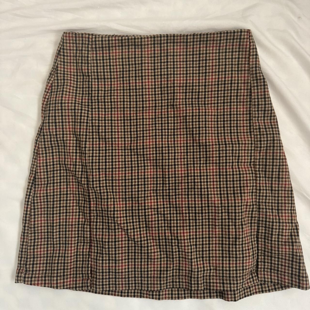 John Galt Plaid Cara Mini Skirt 🤎 Has Tiny Slits In Depop
