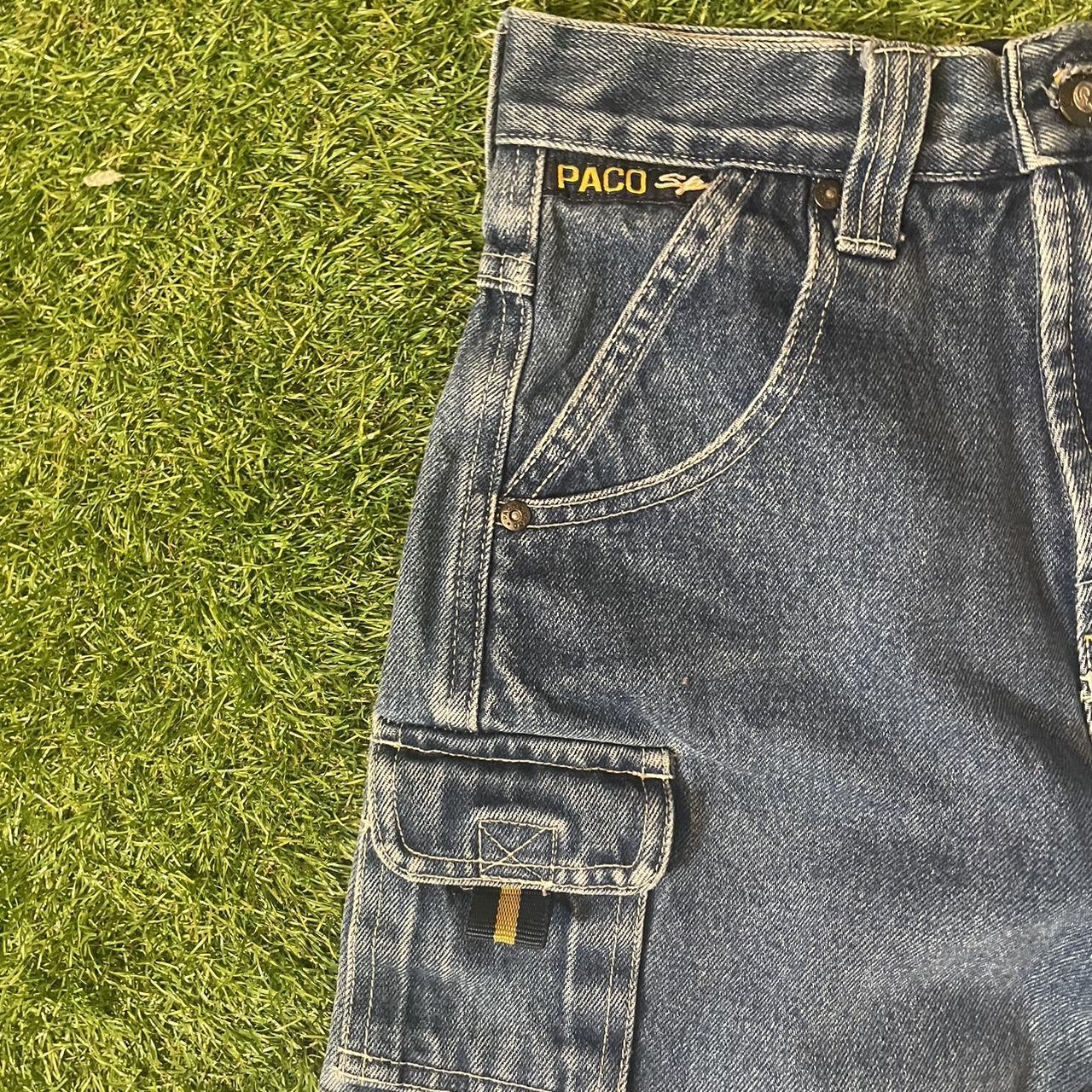 90s baggy paco jean shorts - zipper missing on... - Depop