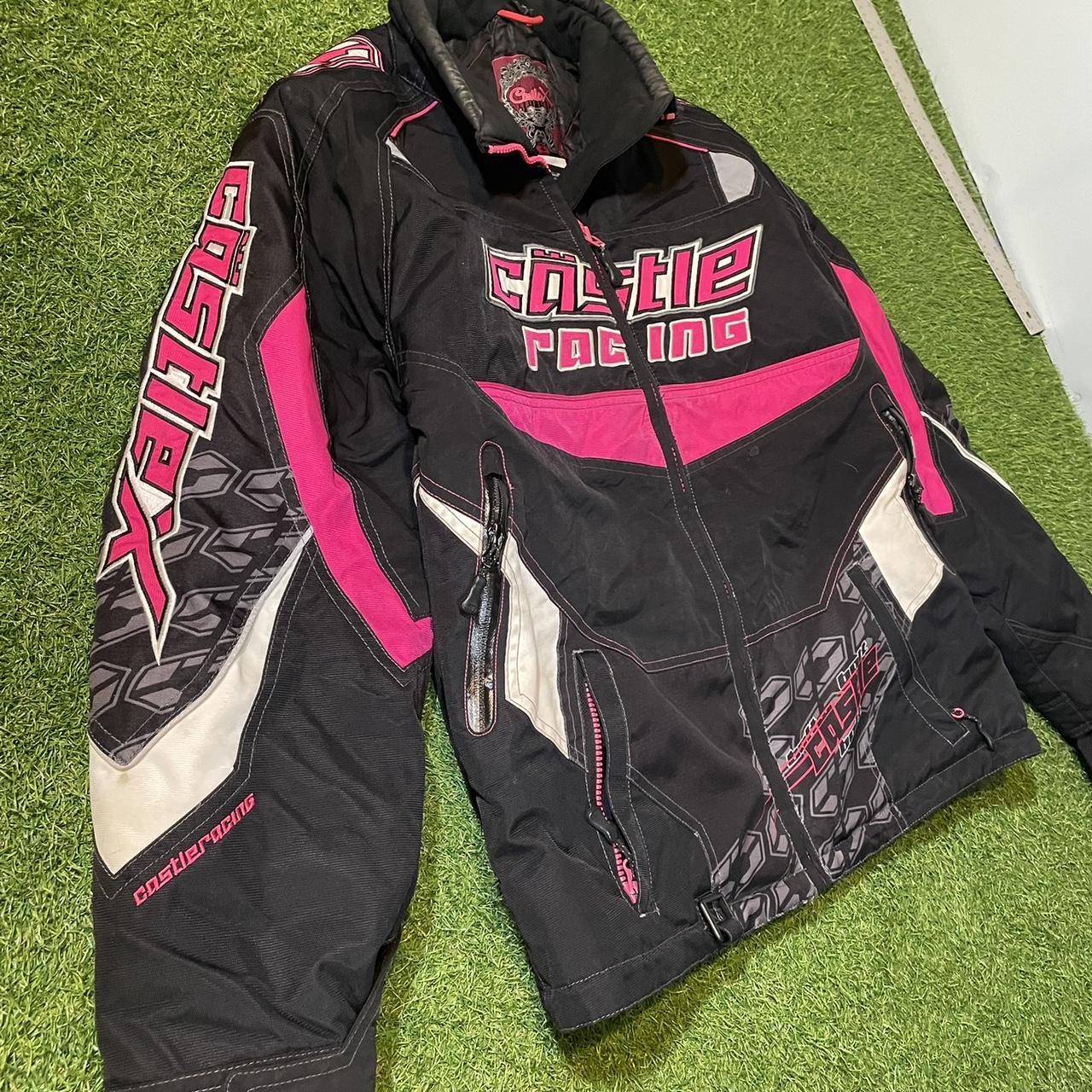 y2k castle racing women’s heavy jacket lots of... - Depop