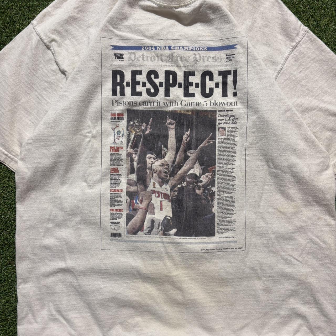 2003 Detroit Pistons Champions Newspaper Graphic... | Depop