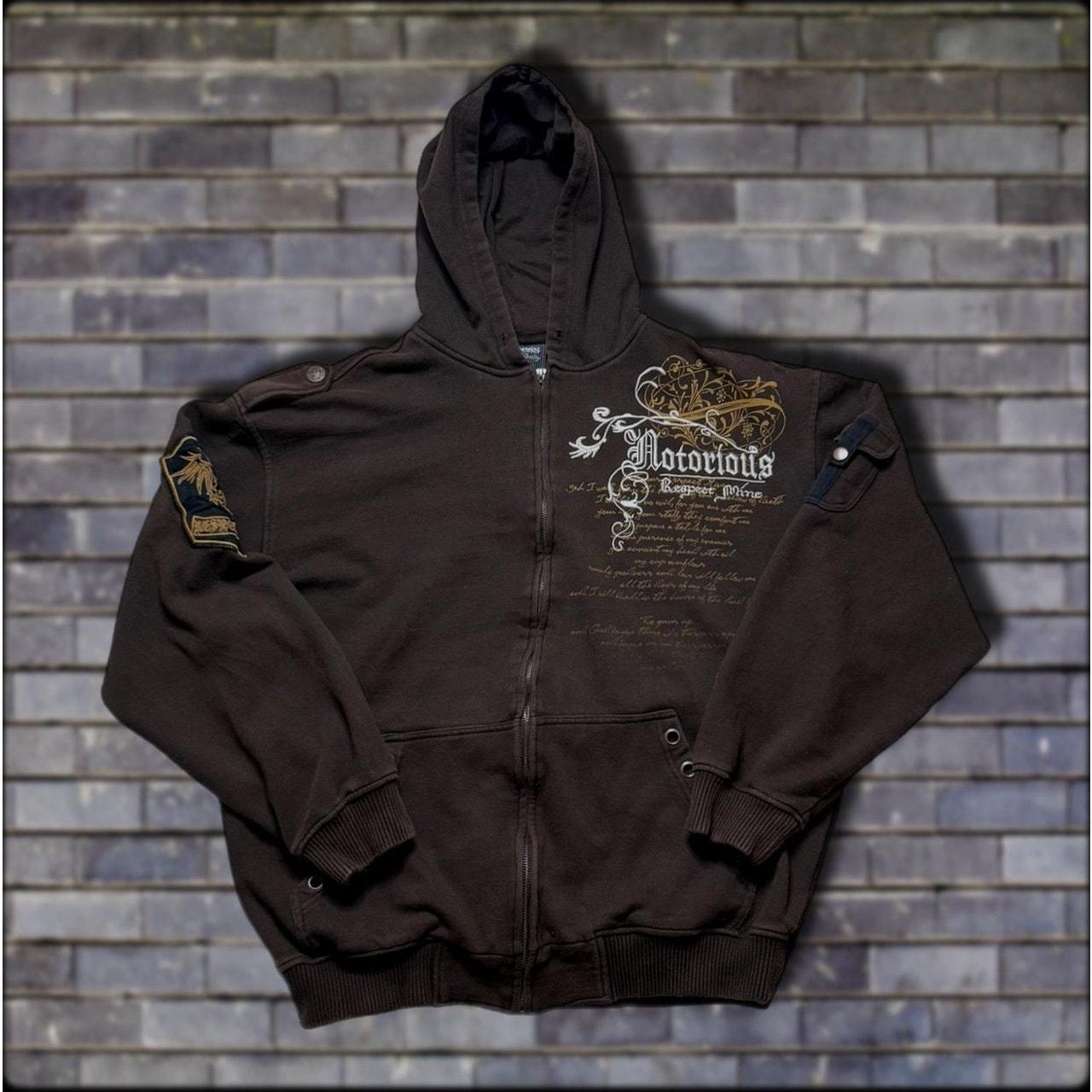 Vintage Y2K Hella Rare Grunge Cyber Goth AOP Hoodie... - Depop