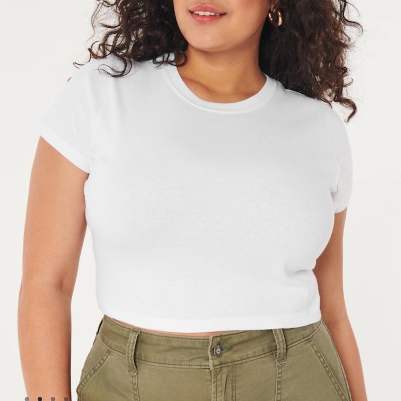 Hollister white baby tee - Depop