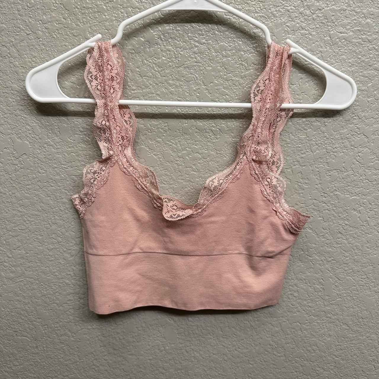 Pink bralette/tank - tags cut but fits like a s/m - Depop