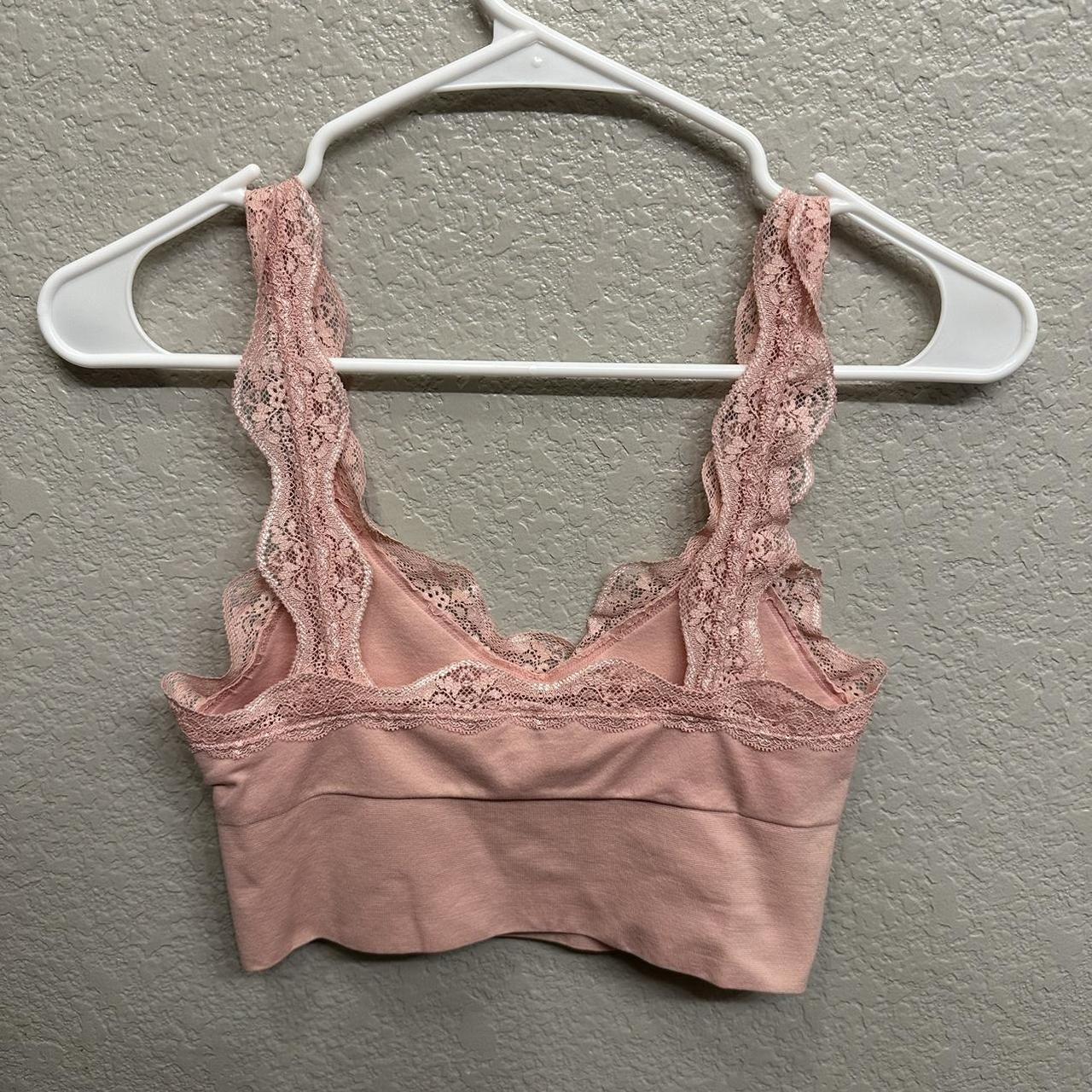 Pink bralette/tank - tags cut but fits like a s/m - Depop