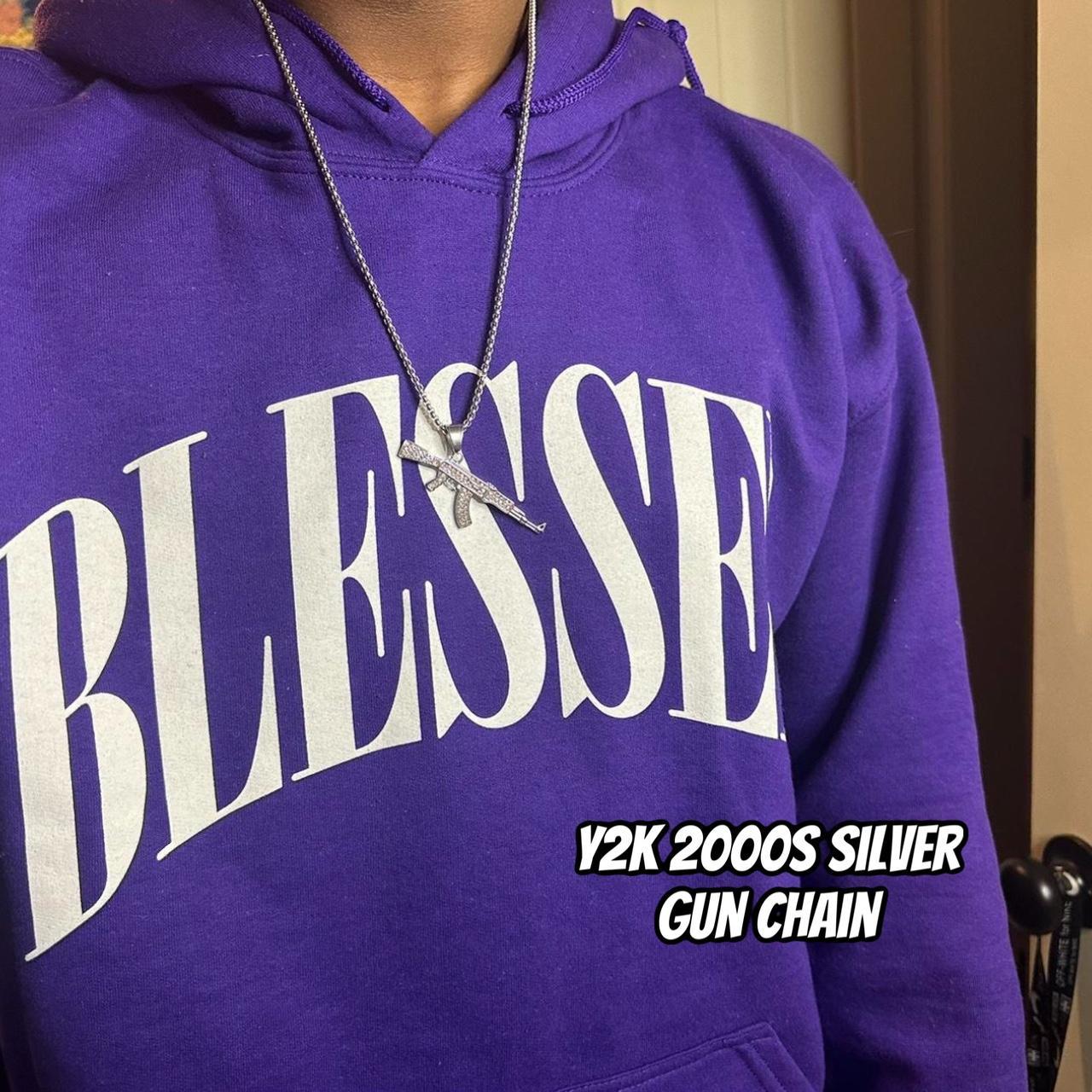 y2k 2000s silver gun chain brand new :) feel free... - Depop