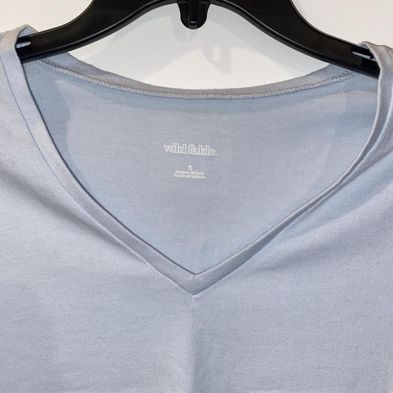 Wild Fable Women's Blue and Navy T-shirt | Depop Wild Fable Women's Blue and Navy T-shirt | Depop