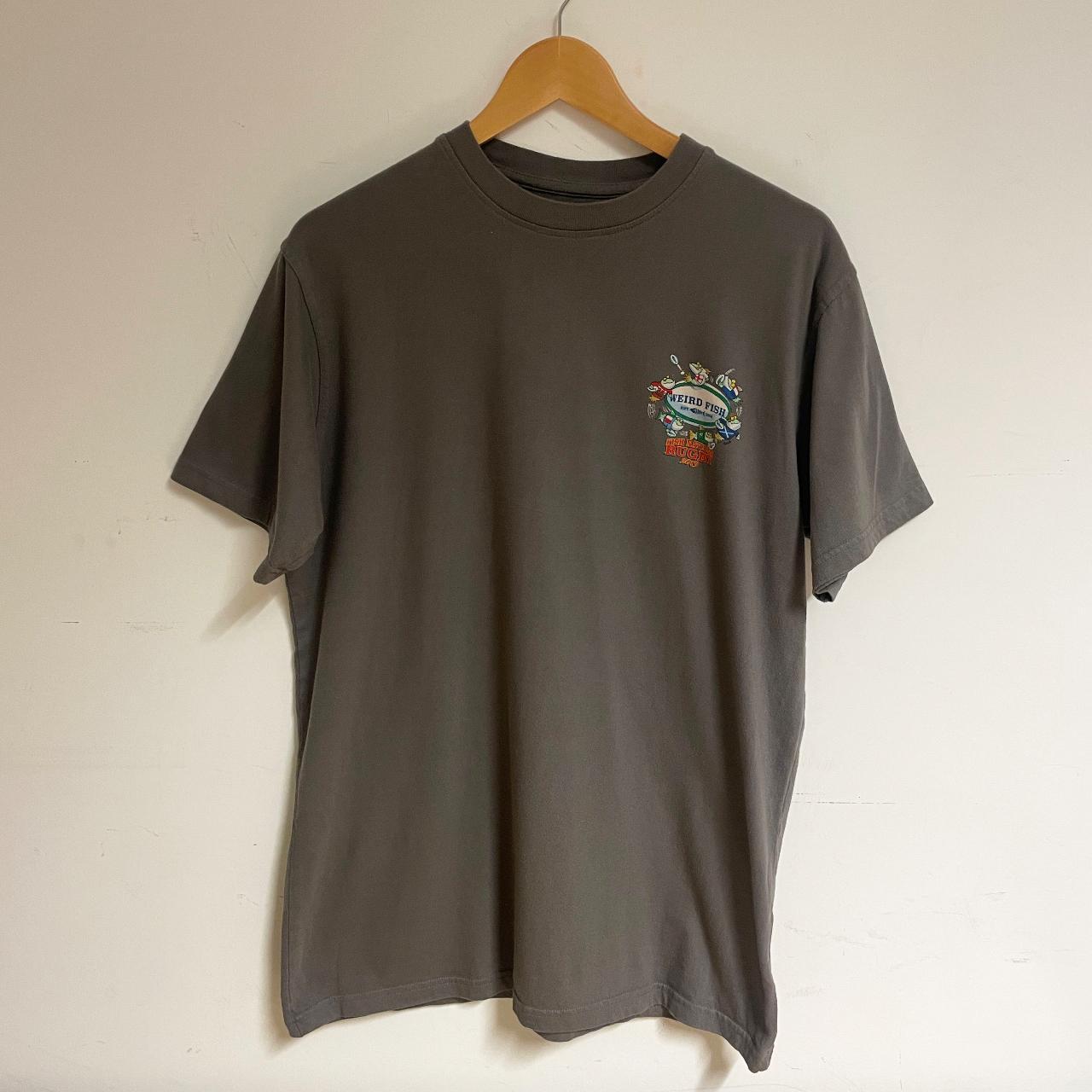 VTG Y2K Weird Fish Fish Nations Rugby 2019 Printed... - Depop