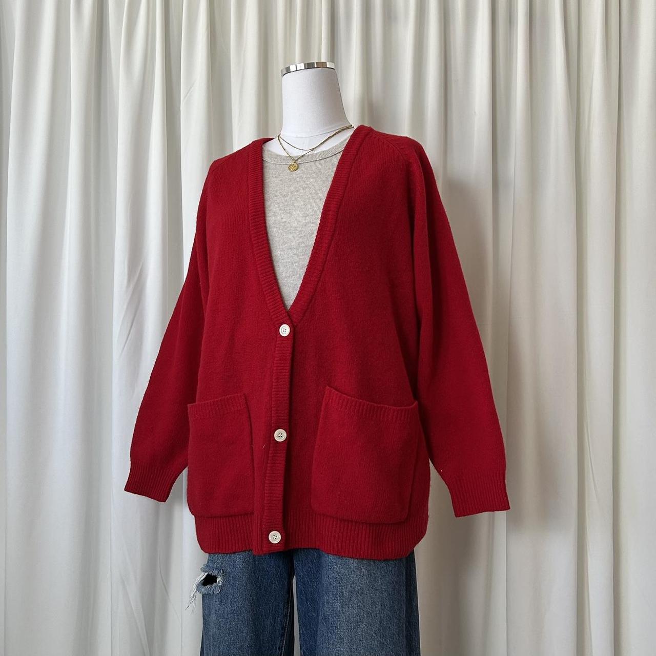 Vintage FaBE Red Wool Cardigan small. #holiday... | Depop
